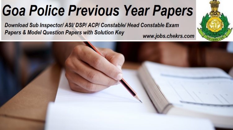 Goa Police Previous Year Question Paper- SI Constable Model/ Sample ...