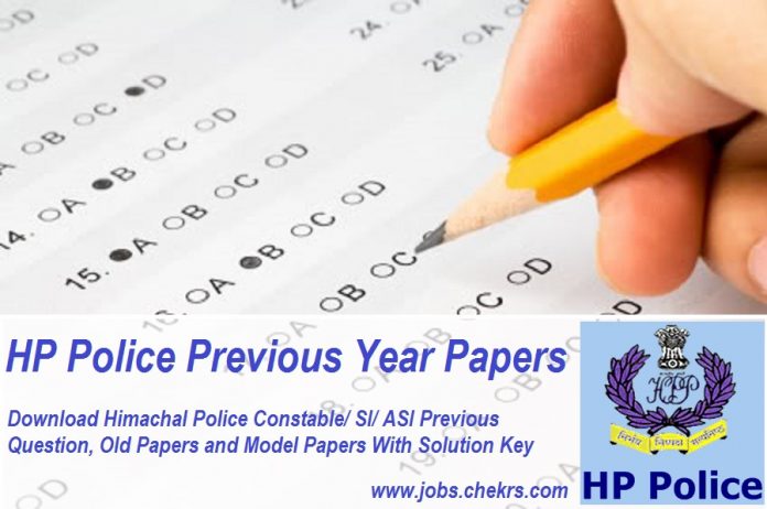 HP Police Previous Year Question Paper- SI Constable Model Paper with ...