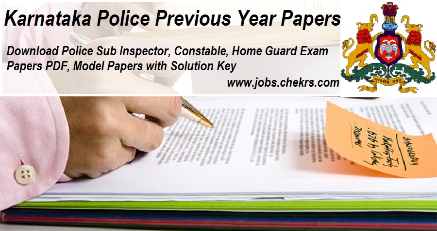 Karnataka Police Previous Question Paper- KSP SI Constable Model Papers Pdf