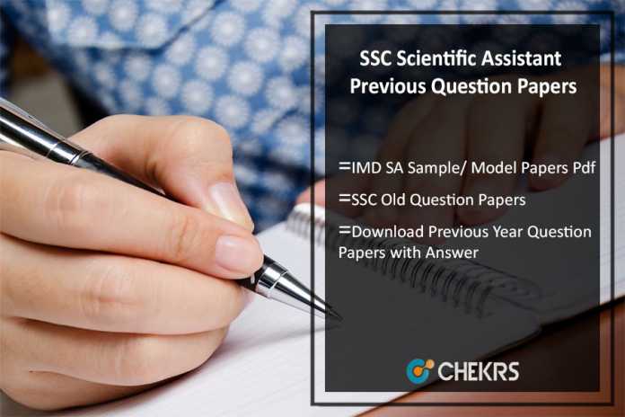 SSC Scientific Assistant Previous Question Papers- IMD SA Sample/ Model ...