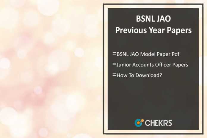 BSNL JAO Previous Year Question Paper- Sample/ Model Papers Pdf