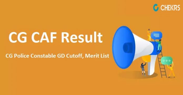 CG CAF Result 2024- CG Police Constable GD Cut Off/ Merit List Download